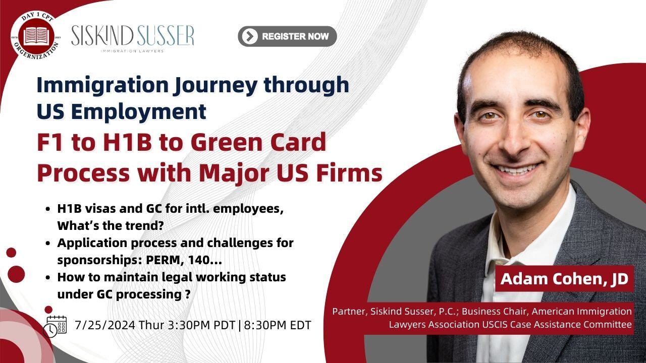Immigration Journey through US Employment : F1 to H1B to Green Card