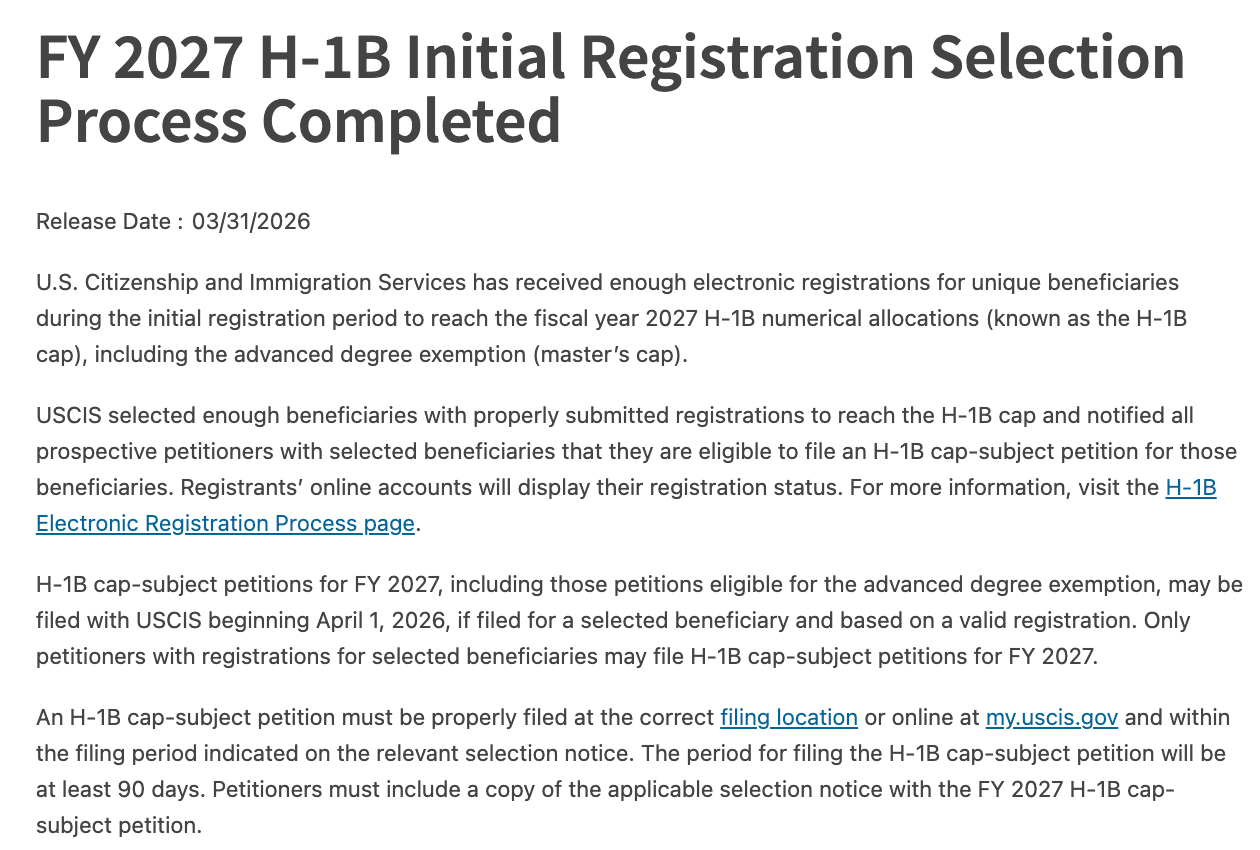 2026 H-1B Lottery Results Are Out: Will There Be a Second Lottery?